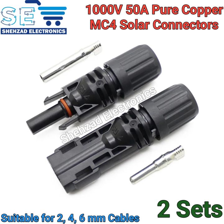 2/4 Sets MC4 Solar Panel Connectors 1000V 50A 1500V for PV cable 2/4 ...