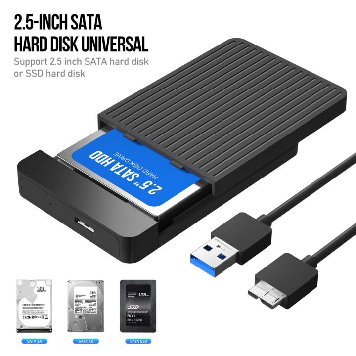 2.5 SATA to USB3.1 USB3.0 Adapter Portable External Hard Drive Case LED ...