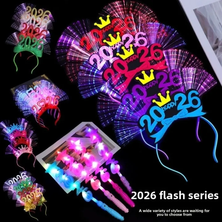 Flashing Blinking Crown LED Glow 2026 Happy New Year Headband ...
