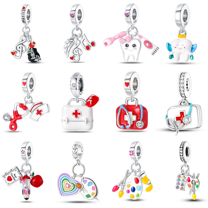 Fit Qikaola 925 Bracelets Silver 925 Music Symbol Drawing Plate ...