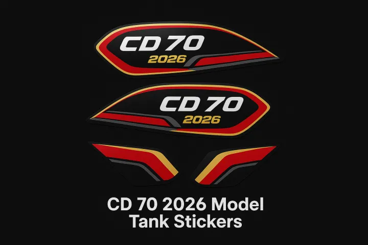 Honda CD 70 2026 Model Tank Stickers | Original Design Fuel Tank & Side ...