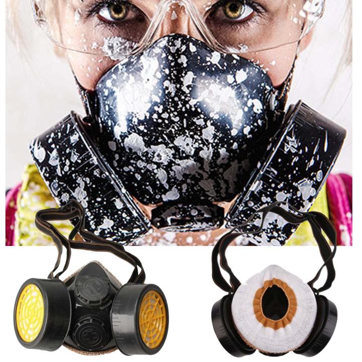 Dual Anti-Dust Spray Paint Industrial Chemical Gas Respirator Mask ...