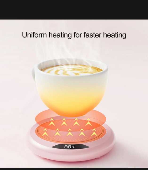 HTS Heated Coaster Usb Mug Warmer with 3-temp Settings for Coffee Cup ...