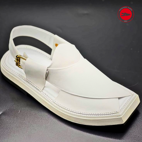 Handmade Captan white chappal with double sole | New Peshawi Chappal ...