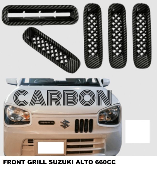 Front Grill Suzuki Alto 660cc Carbon Fiber Grill 5pcs Set Tape Fitting ...