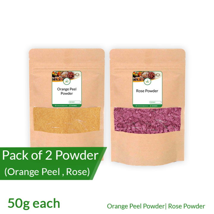 Pack of 2 Orange Peel Powder / Rose Flower Powder 50g each | Daraz.pk