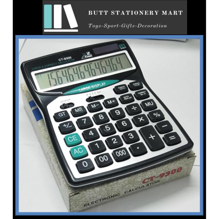 14 Digit High Quality Large Electronics Calculator, CT-9300, Black ...