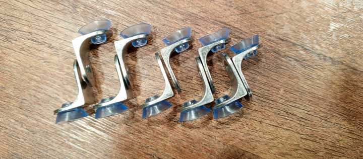 L-Shape Zinc Alloy Glass Shelf Brackets with Suction Cups | Daraz.pk