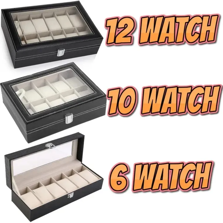 Smart Watch Holder Organizer Watch Box Premium Wooden Leather PU ...