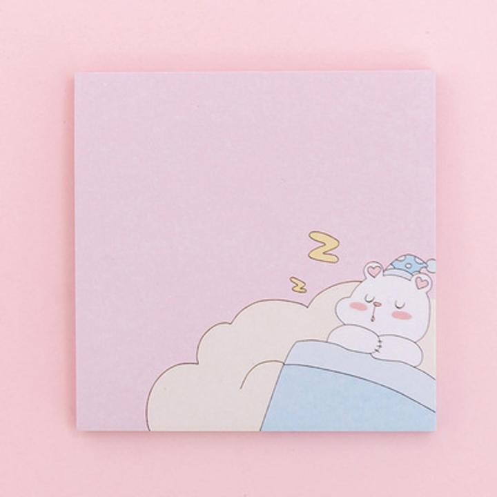 Sticky Notes Post It Note Memo 80 Sheets Pad Printed Sleeping Bear ...
