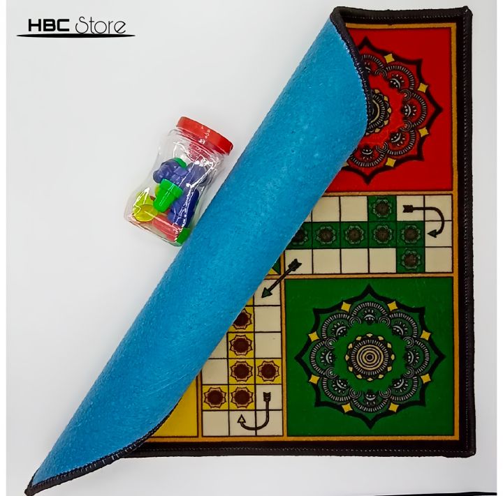 Ludo Mate With Tokens & Dice Foldable Handmade Printed Ludo Kids Rug ...