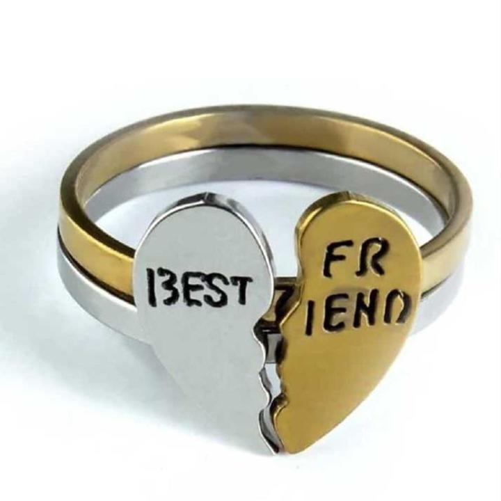 Broken Heart Ring Coupl ring gold silver color combination best ring ...