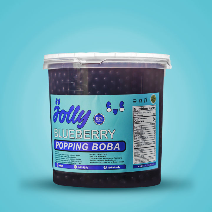 Bubble Tea Popping Boba Blueberry (3.2 Kg) Jolly: Sip the Joy! | Daraz.pk