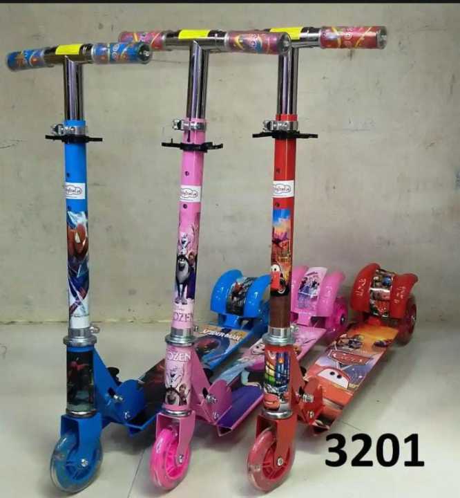 Kids Scooty - Pretend Play 3 Wheel Scooter With Adjustable Height And ...