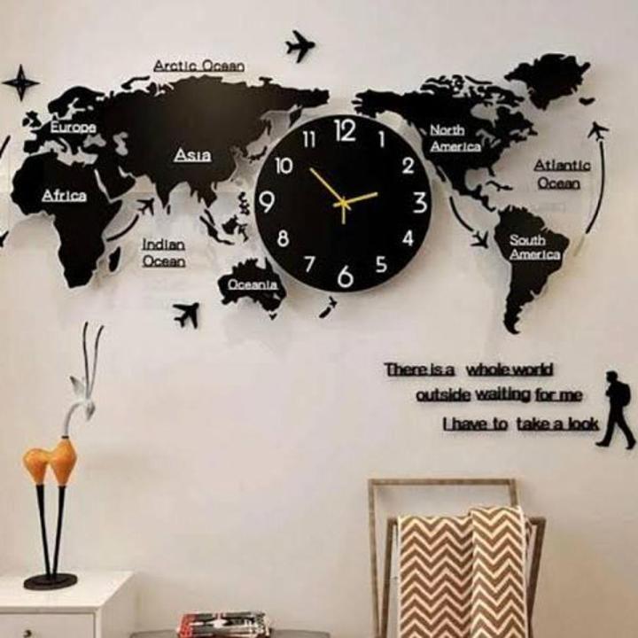 UD Traders wooden world map clock The New Wooden World Map Clock Wood ...