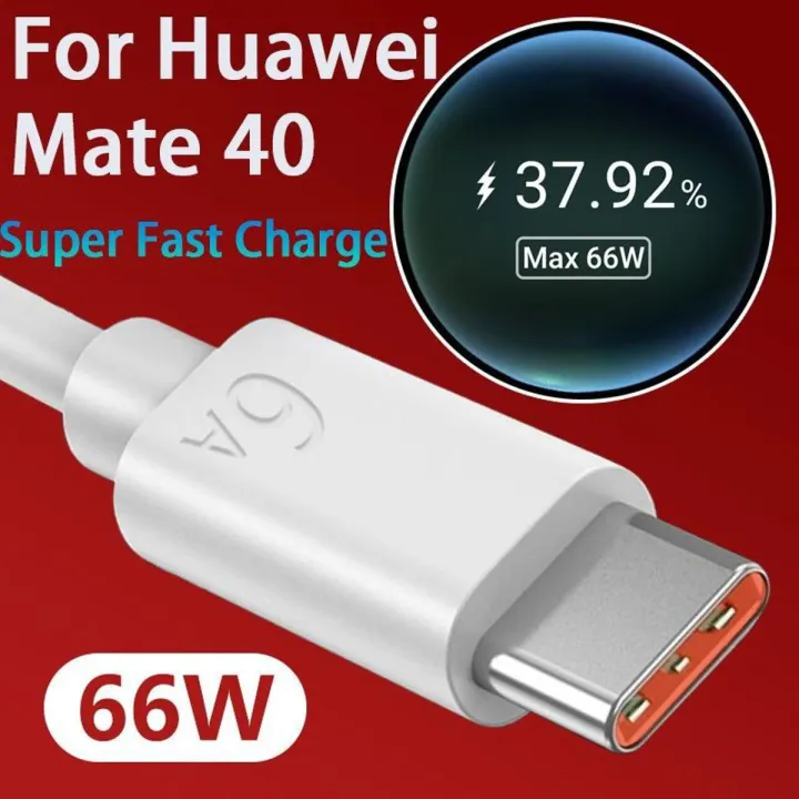 Huawei 66W Super Charger 6A Type C USB Cable Super Fast Charging Mi ...