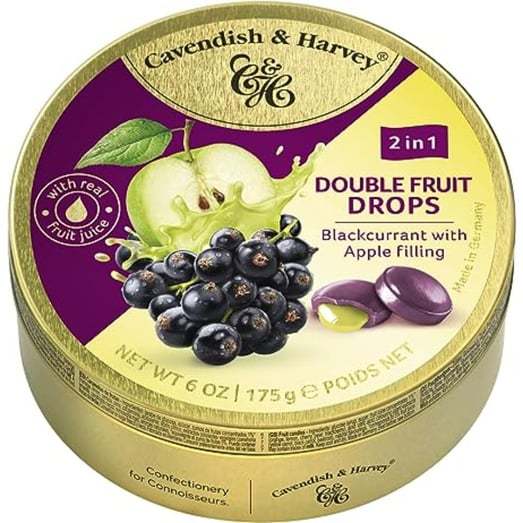 Cavendish & Harvey Double Fruit Blackcurrant With Apple Drops 175g ...
