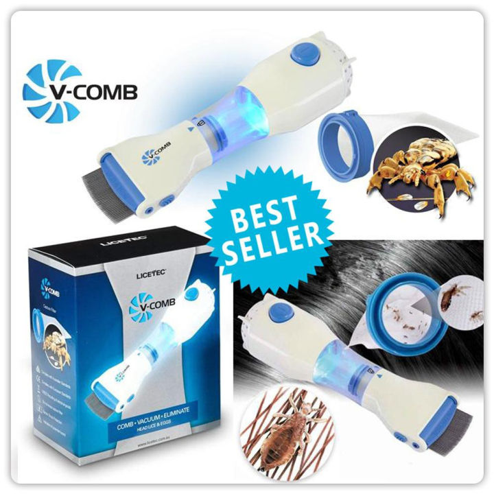 V Comb, Anti Lice Electric Comb, Head Lice Machine with Filters, Lice ...