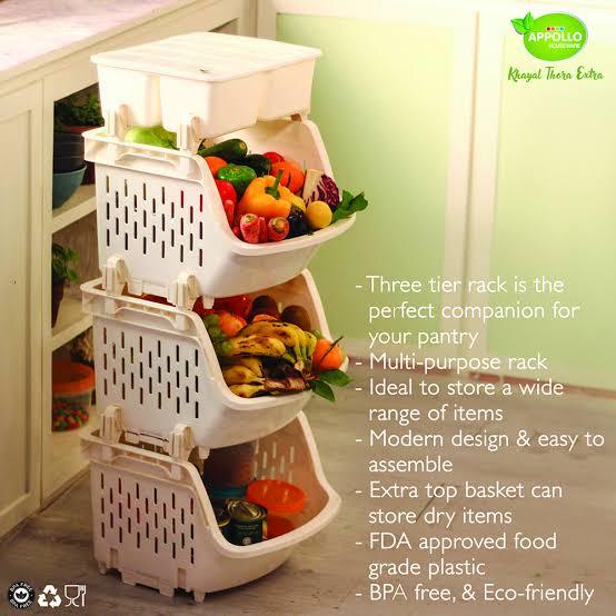 Vegetable storage rack Appollo Multi Purpose 3 Tier Vegetable Rack ...