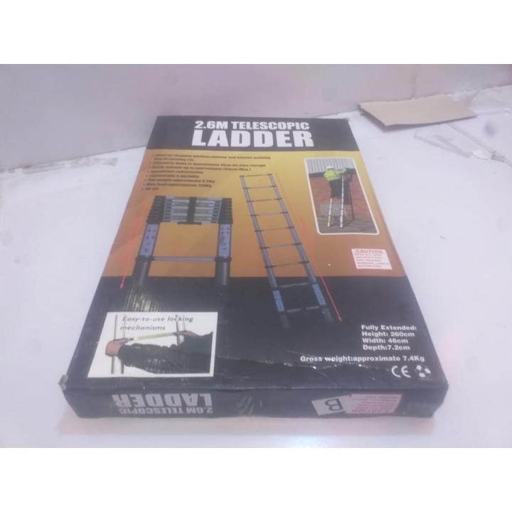 9 FT(2.6m) Extendable Telescoping Aluminum Portable Ladder 9 Steps ...