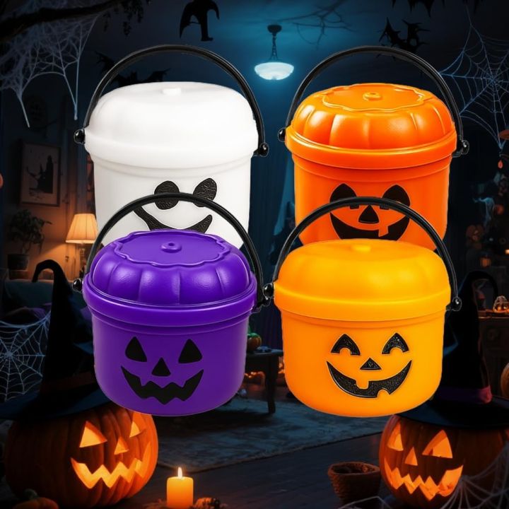 Novelty Spooky Demon Halloween Mini Boo Bucket Plastic With Handles ...