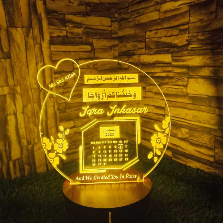 Customize 3D Illusion Calendar Lamp, Night Lamp, Lamp, Decoration Piece ...