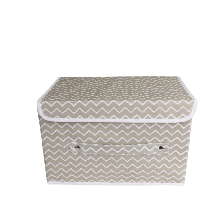 Qoolish Pack of 1 White Stripe Storage Box with Lid - Tidy up your ...