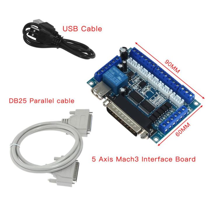 5 Axis CNC Breakout Motherboard with USB Cable for Stepper Motor Driver ...