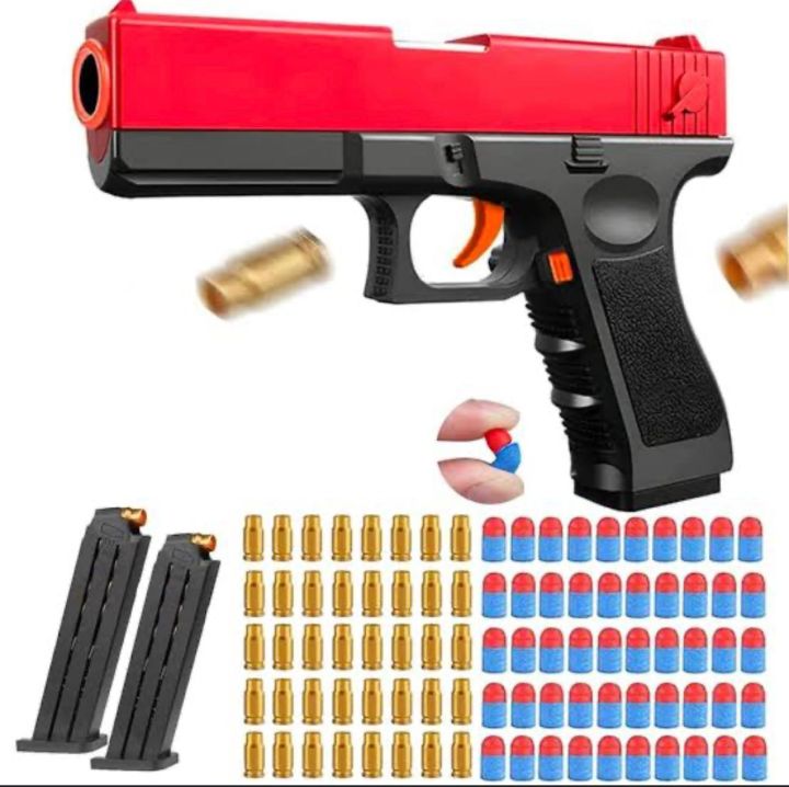 Children Fun play Toy Gun with Soft Bullets, Gift for Kids ( Red ...