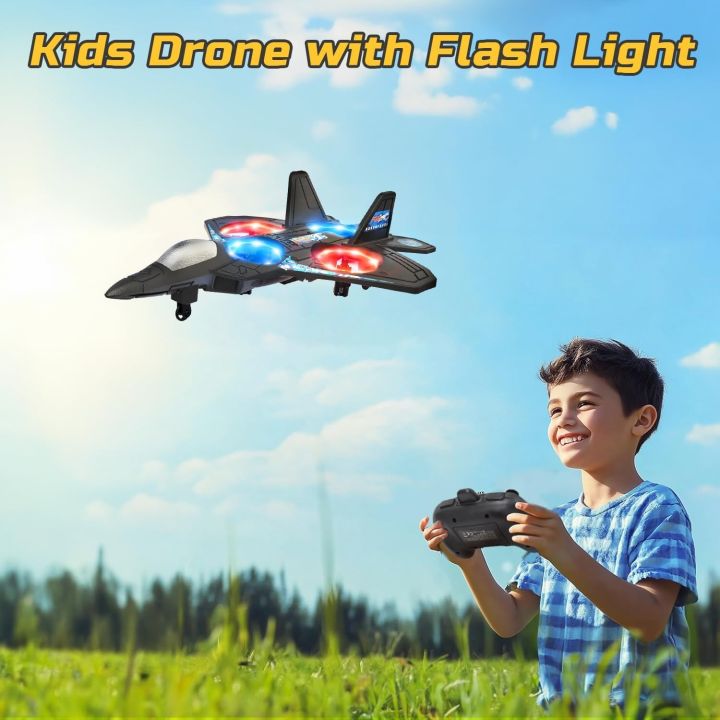 Foam RC Plane Drone for Kids, Remote Control Airplane Fighter Jet with ...