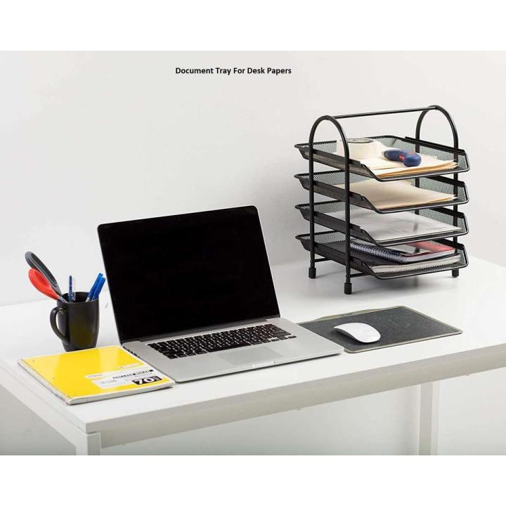 4 Layer Document DeskTray made with Metal Wire Mesh Paper Tray Desk ...