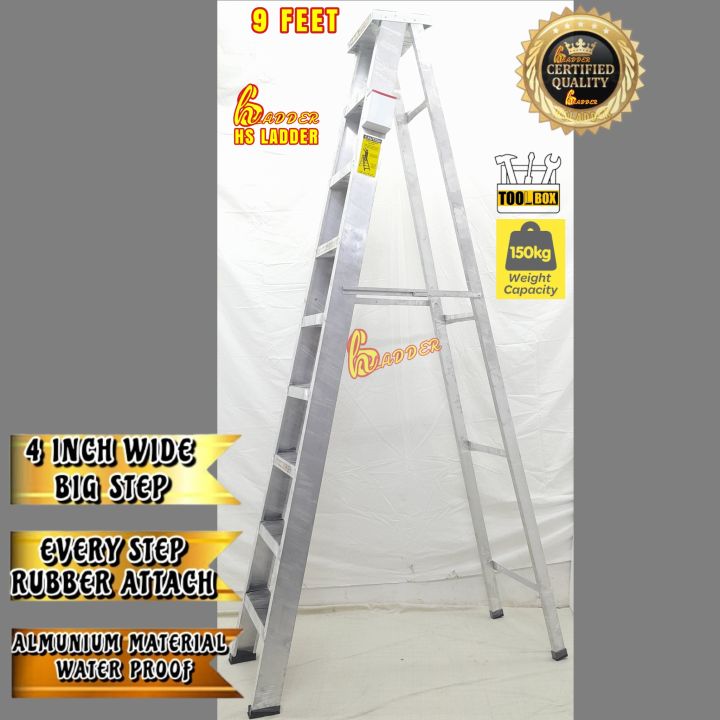 Almunium Heavy Duty Ladder 9 Feet A Type Ladder Premium Quality Ladder ...