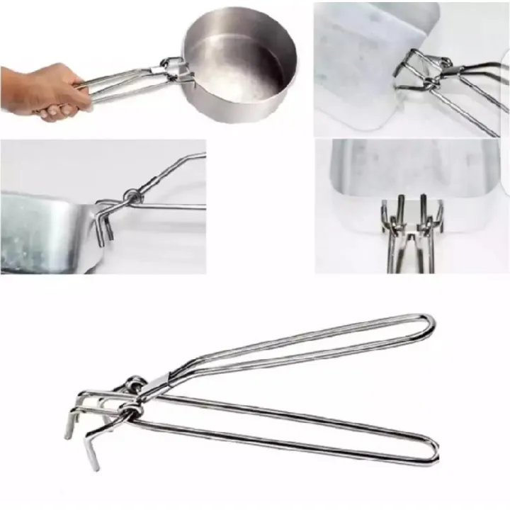 Hot Pot Pan Holder Gripper Lifter Clip Tong -Tool for Safely Lifting ...