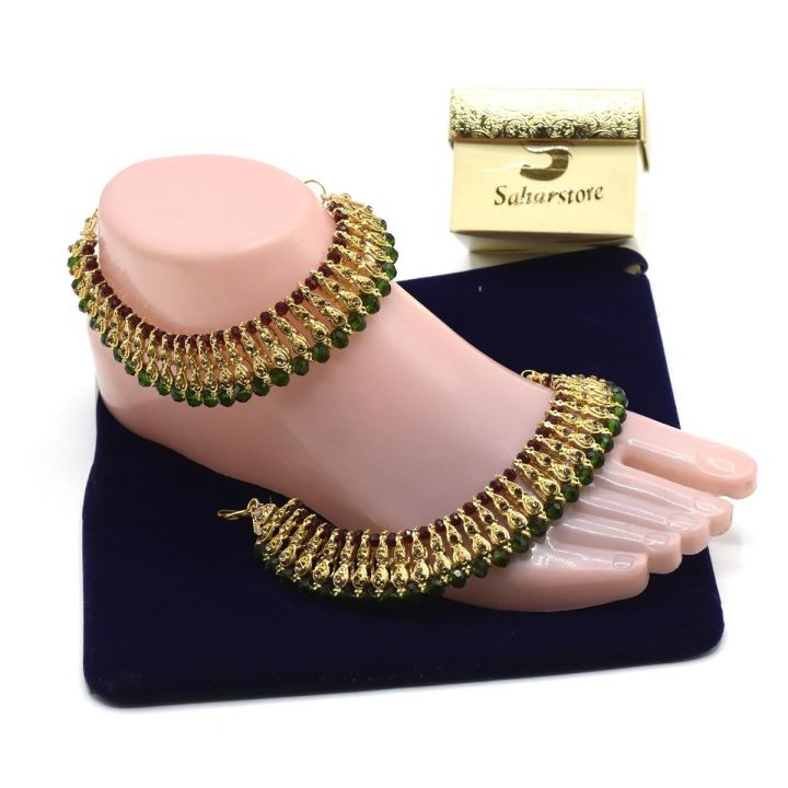 Maroon Green Sampen Moti Payal For Girls plfrmga2h-b | Daraz.pk