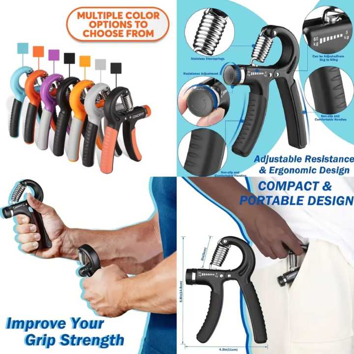 Adjustable Hand Grip Power Exerciser Forearm Wrist Strengthener Gripper ...