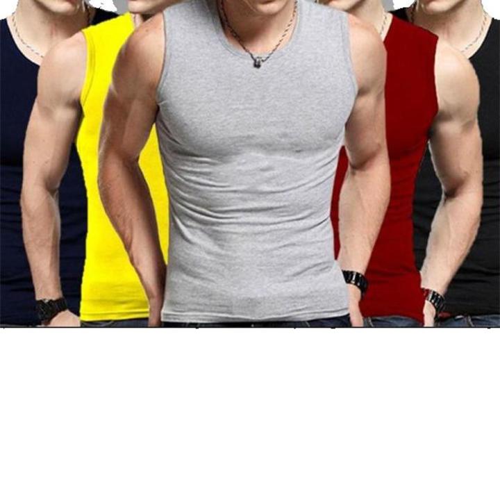 Pack of 4 Tanks ( Sando ) For Random Colors boys & Men | Daraz.pk