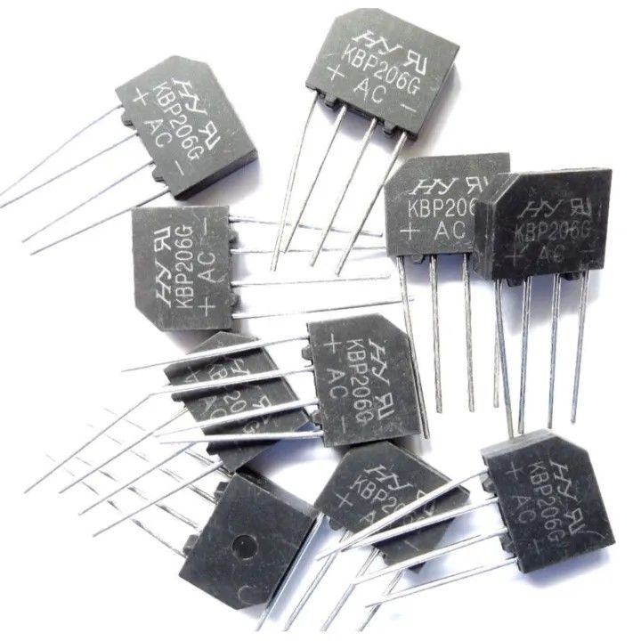 5/10 Pcs KBP206 3A 600V Bridge Rectifier Diode KBP-206 4-Pin AC to DC ...