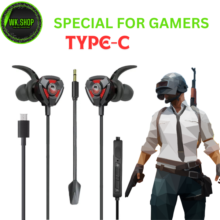 Wired Gaming Earphones -TYPE-C OR 3.5MM JACK - Gaming Headset - Pubg/Cs ...