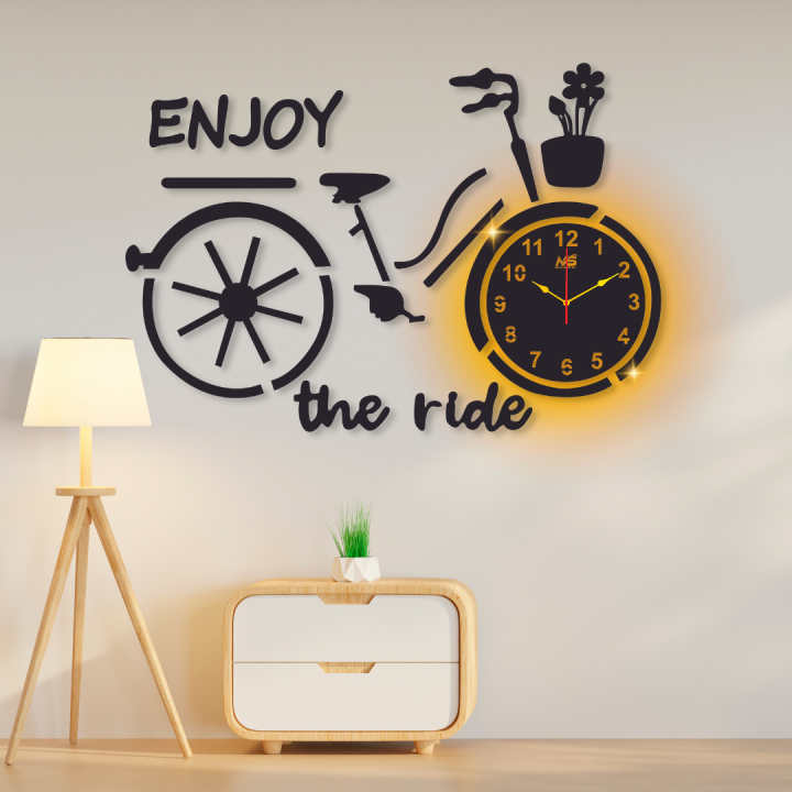 3D Wooden Wall Clock, Modern Quartz Design for Living Room or Office ...