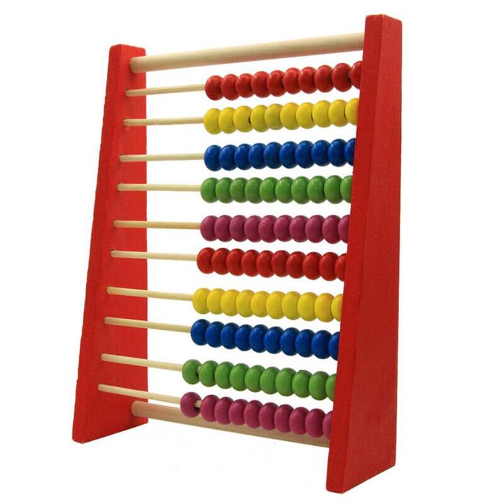 Wooden Preschool Kid Learns Math Educations Toy Abacus 100 Beads ...