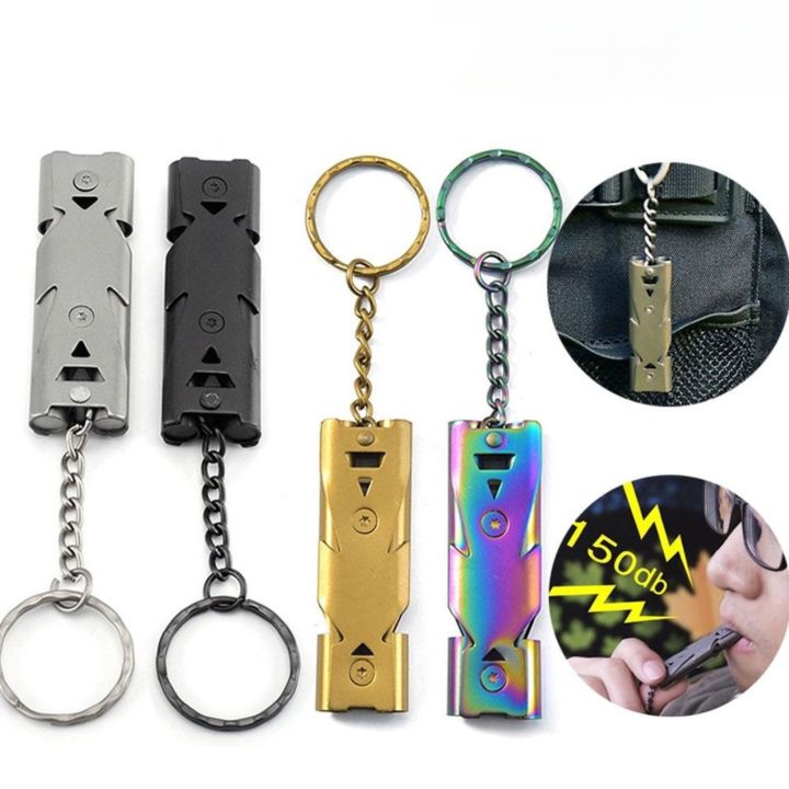 【HOT】 Outdoor EDC Survival Whistle High Decibel Double Pipe Whistle ...