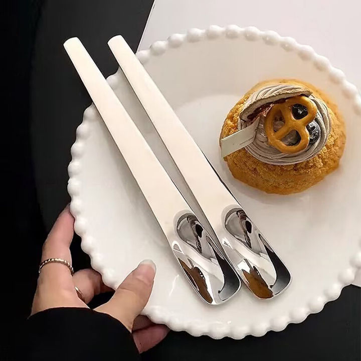 1pcs Flat Coffee Spoon Stainless Steel Coffee Stirrers Tea Spoons Ice ...