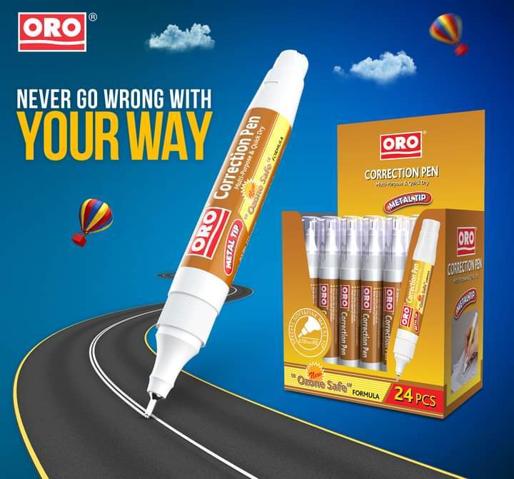 ORO Correction Pen Pack of 1 Pcs / Oro Whitener (Whito) 7ml / Metal Tip Correction Pens Portable ...