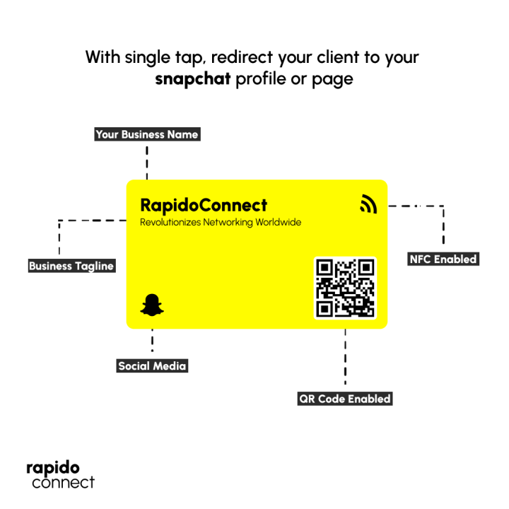 Snapchat Business Card - RapidoConnect NFC & QR Code Social Media Cards ...