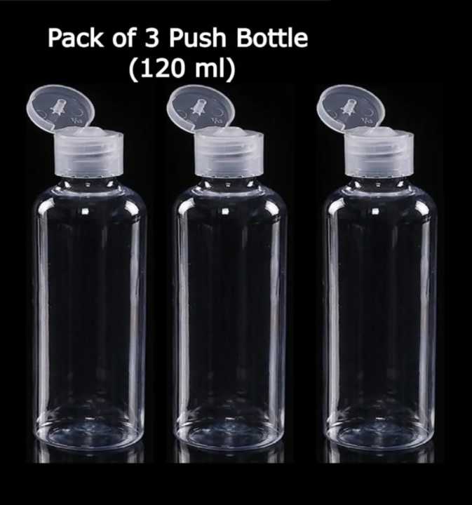 Pack of 3 Empty Plastic Push Bottle 120ml / Empty Bottles for Hair Oil ...