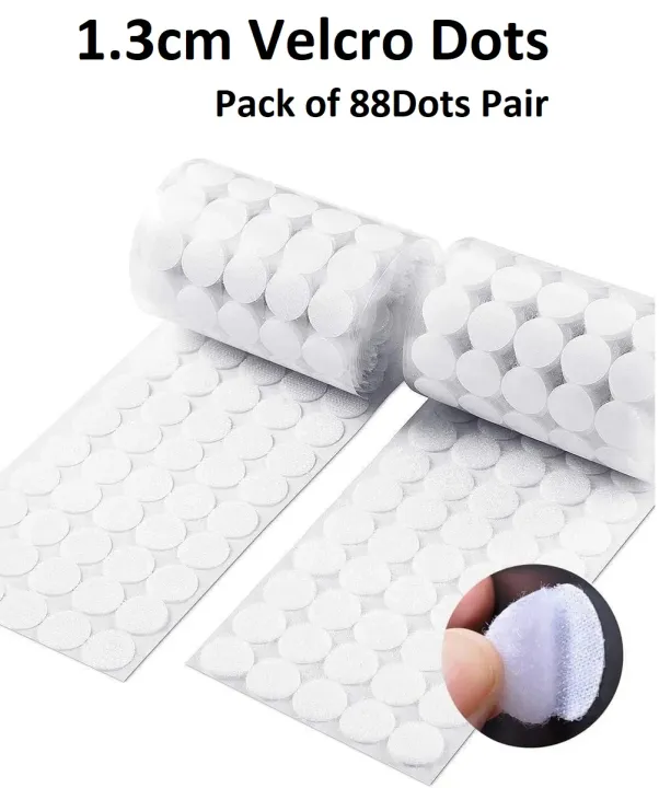 Velcro Dots Sticky 88 pairs 1.3cm White and Black Self Adhesive Velcro ...