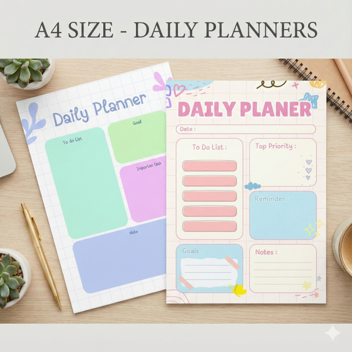 Planner A4 Size Laminate with Board Marker 2026 Pack Of 2 Daily To Do ...