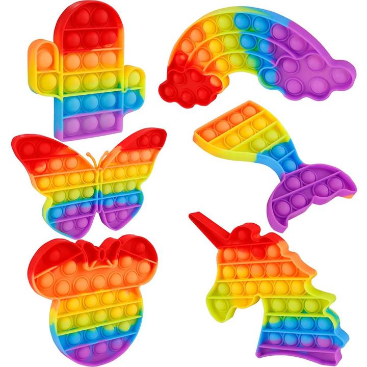 Popit Fidget Toy-Rainbow Style Multicolor-Pop it Fidget Toy for Kids ...