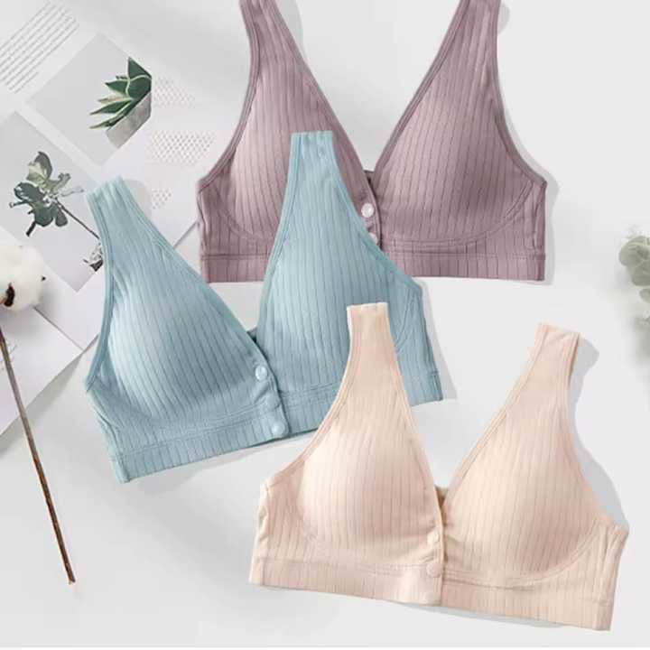 Cotton Maternity Nursing Bra for Pregnancy & Breastfeeding – Front ...