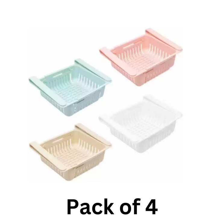 Extendable Plastic Fridge Basket - Space Saver Storage Rack for Fruits ...